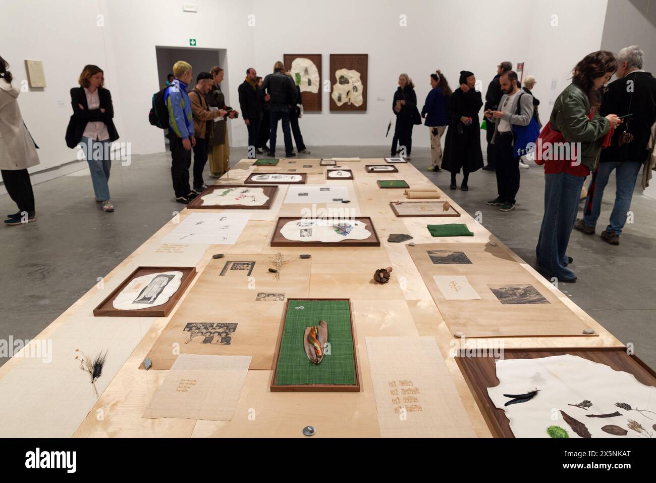 Venice, Italy - April 19, 2024: The artworks of Kang Seung Lee exposed ...