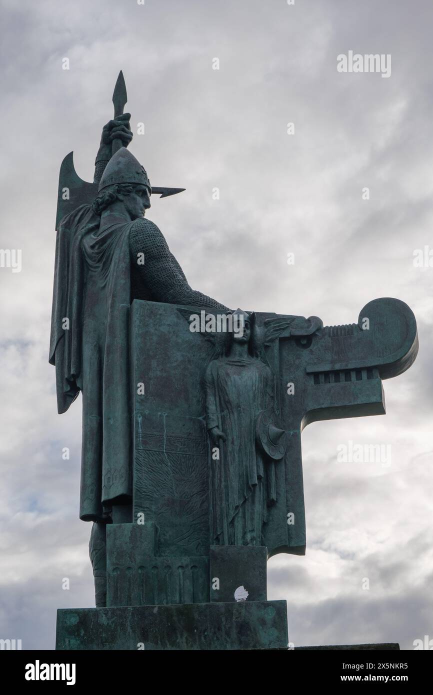 Bronze Sculpture of Ingólfur Arnarson with Dragon Odin and Yggdrasil at ...