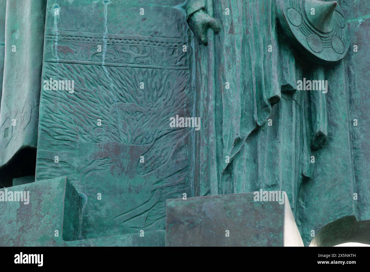 Bronze Sculpture of Ingólfur Arnarson with Dragon Odin and Yggdrasil at ...