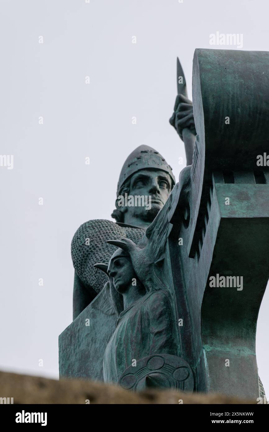 Bronze Sculpture of Ingólfur Arnarson with Dragon Odin and Yggdrasil at ...