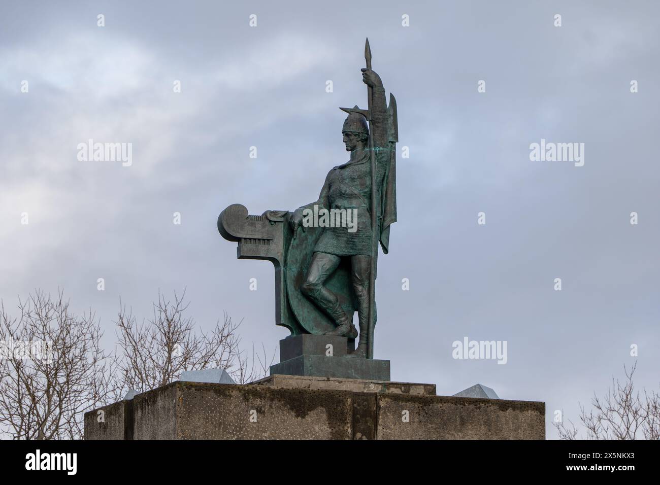 Bronze Sculpture of Ingólfur Arnarson with Dragon Odin and Yggdrasil at ...