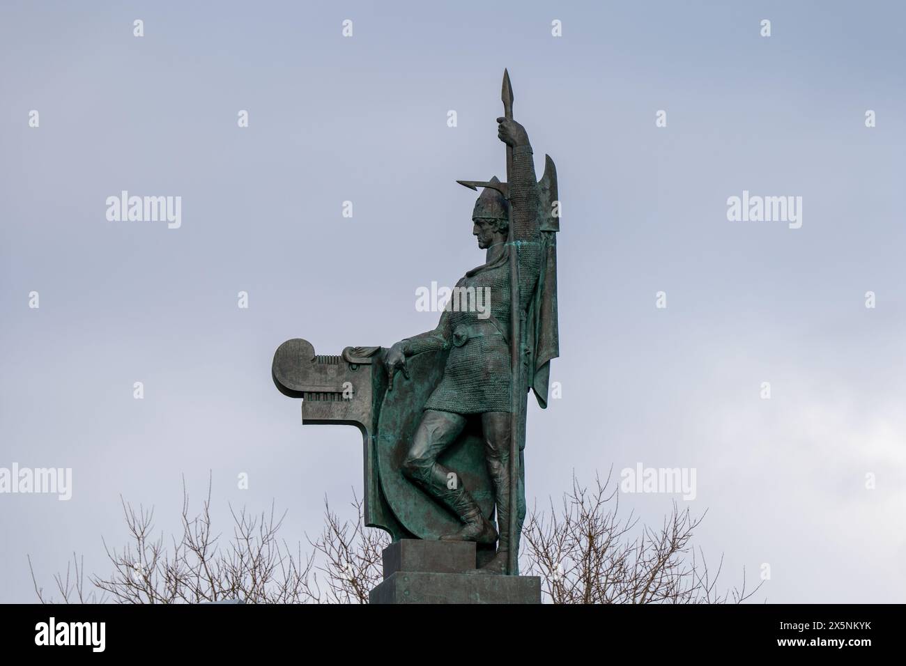 Bronze Sculpture of Ingólfur Arnarson with Dragon Odin and Yggdrasil at ...