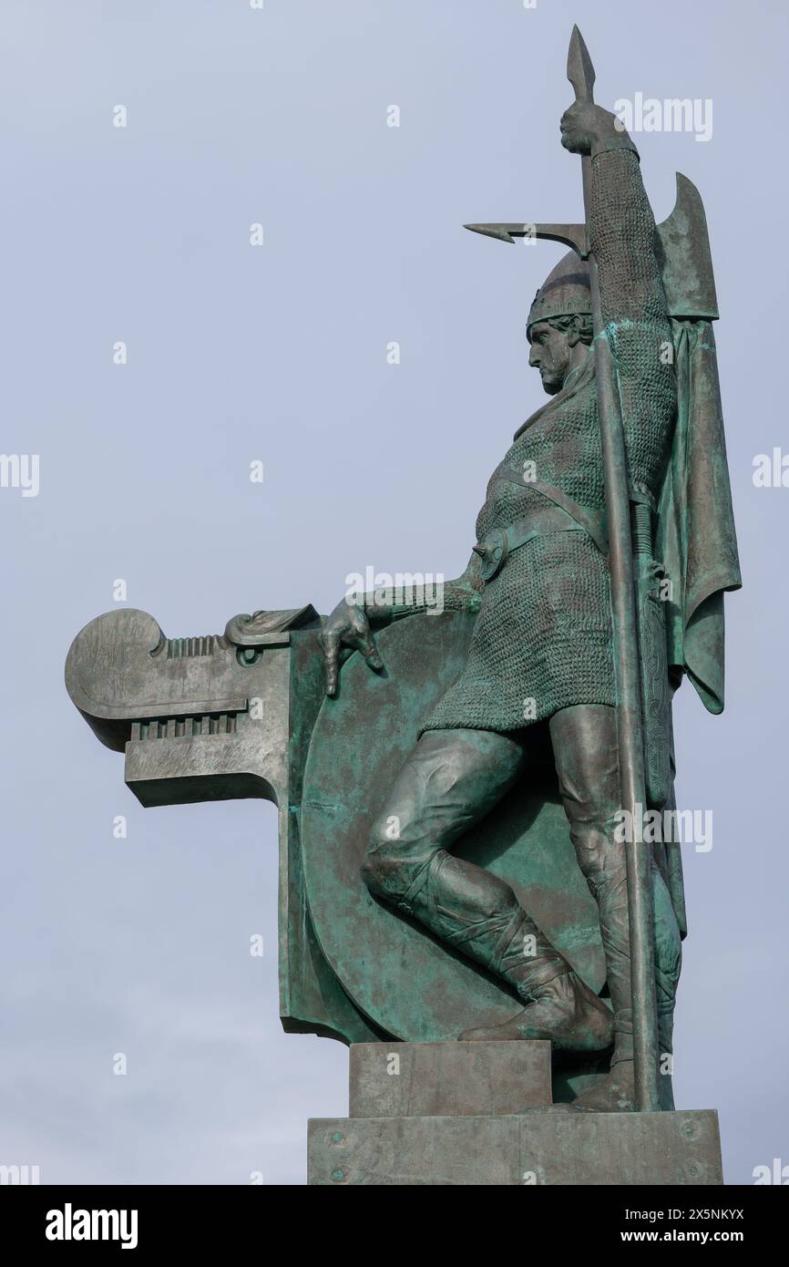 Bronze Sculpture of Ingólfur Arnarson with Dragon Odin and Yggdrasil at ...