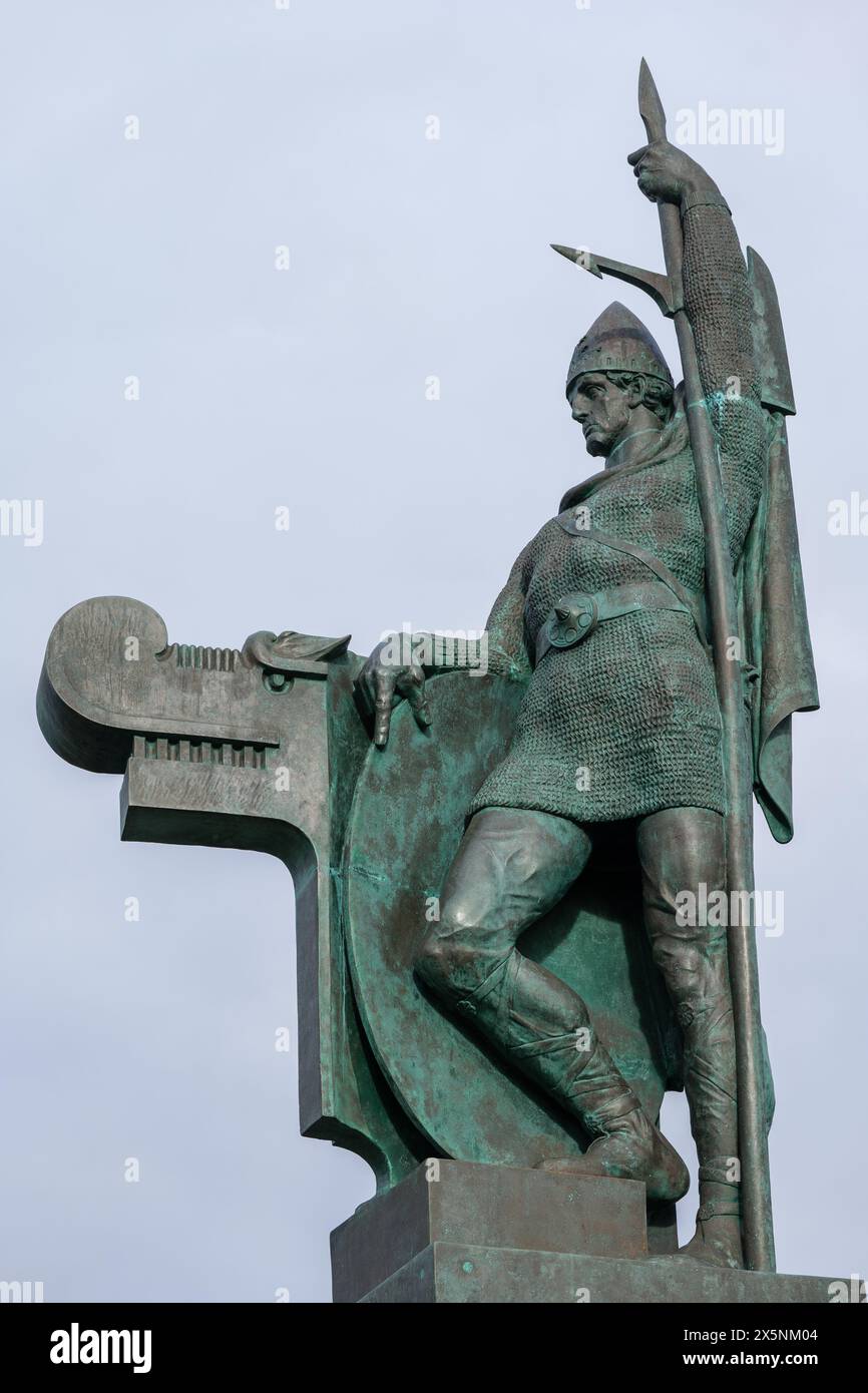 Bronze Sculpture of Ingólfur Arnarson with Dragon Odin and Yggdrasil at ...