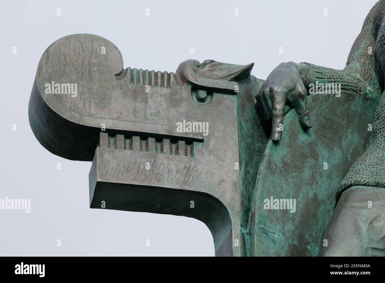 Dragon Detail of the Bronze Sculpture of Ingólfur Arnarson with Odin ...