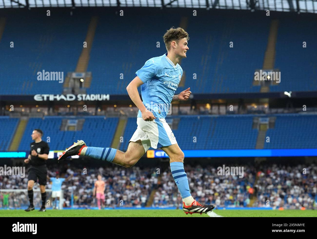 Manchester City's Matty Warhurst celebrates scoring their side's fourth ...