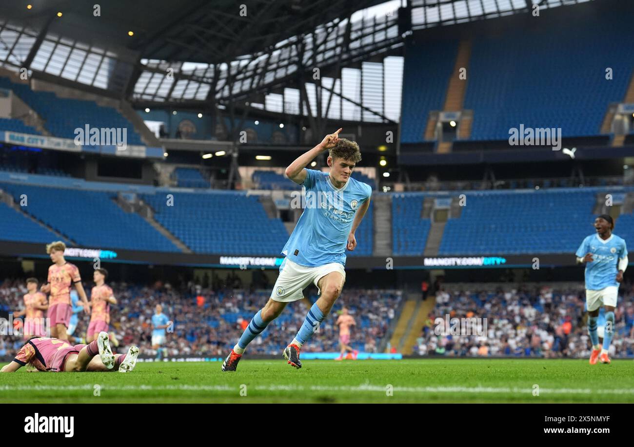 Manchester City's Matty Warhurst celebrates scoring their side's fourth ...