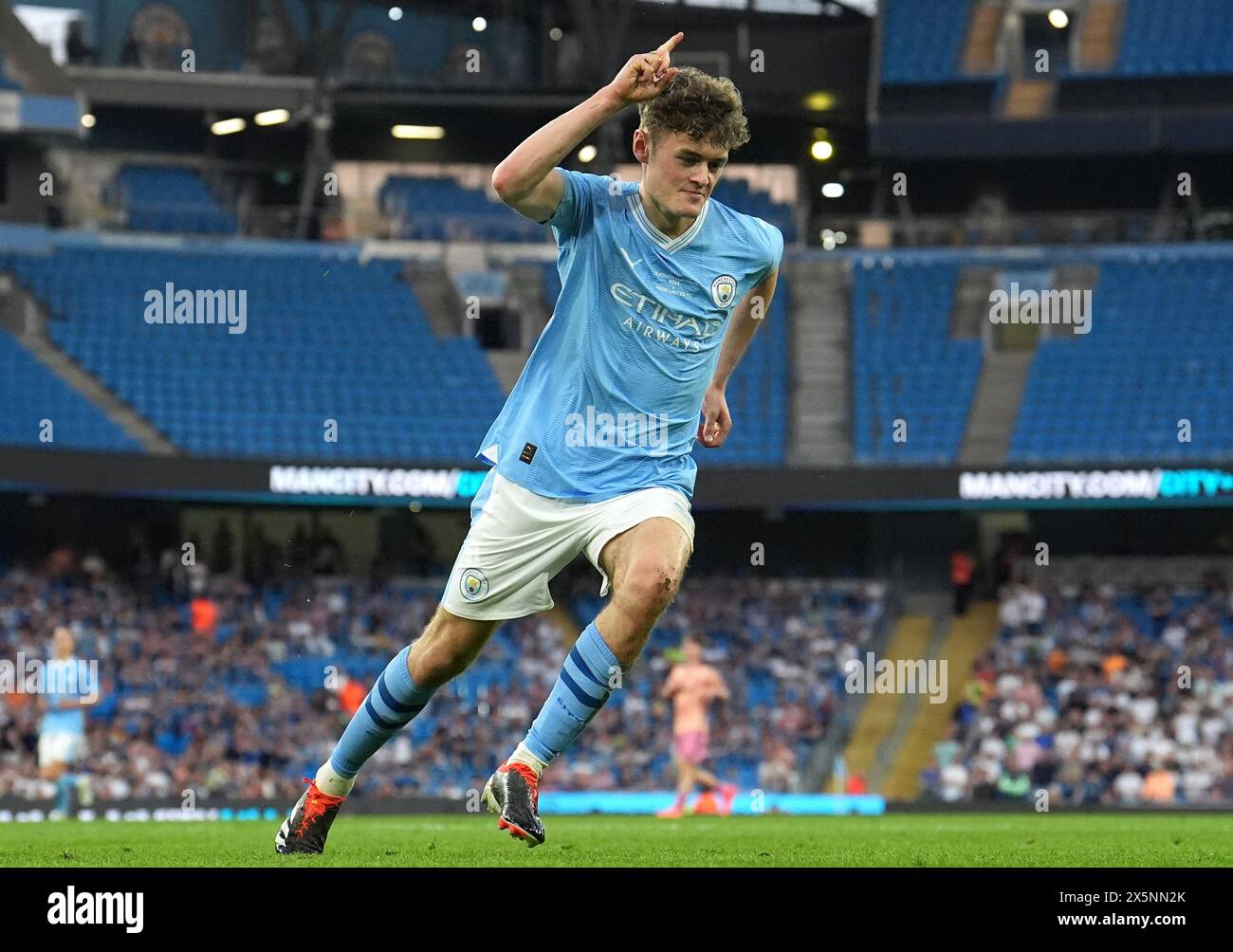 Manchester City's Matty Warhurst celebrates scoring their side's fourth ...