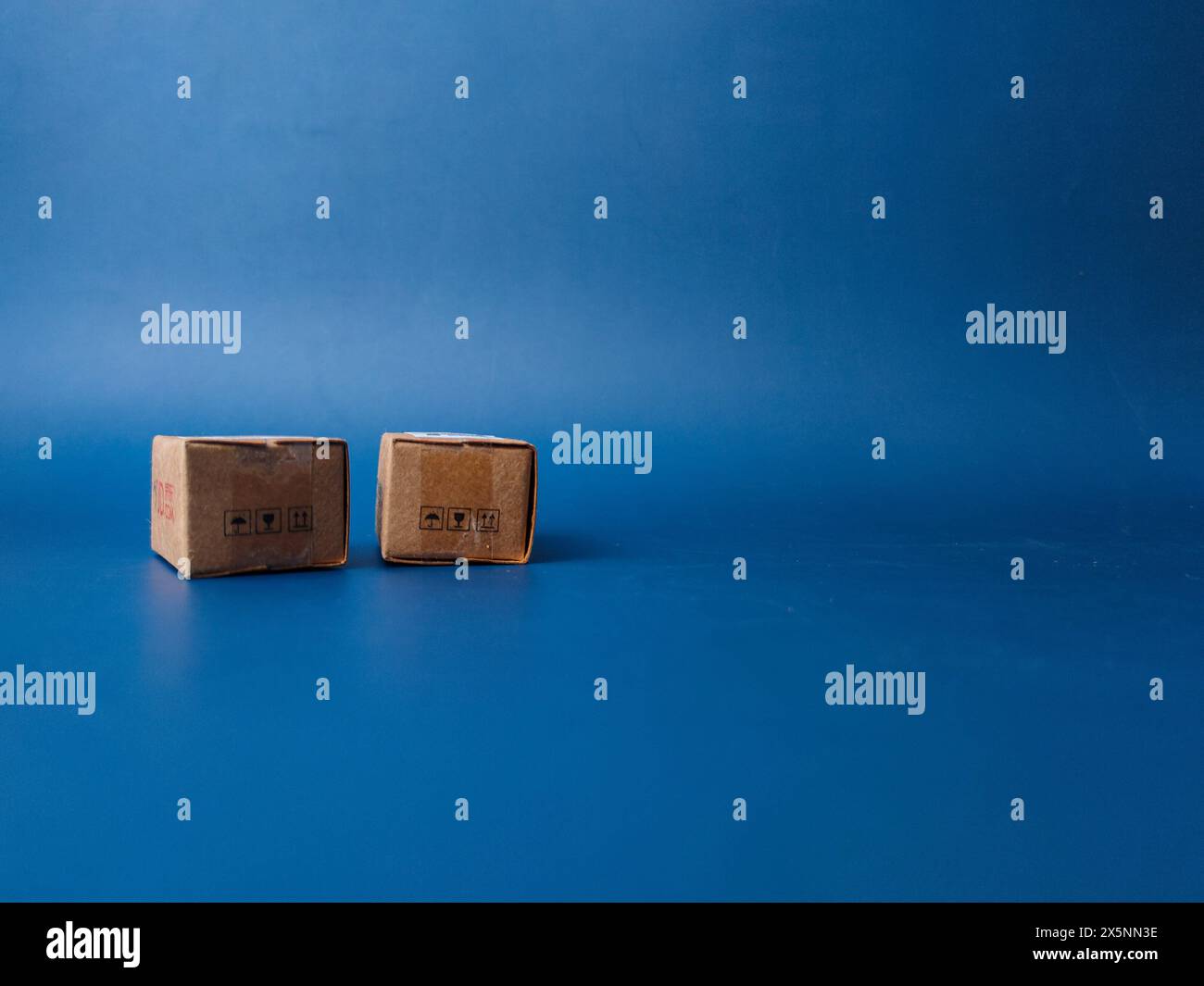 Miniature Mini Express Blind Box on a blue background with copy and ...