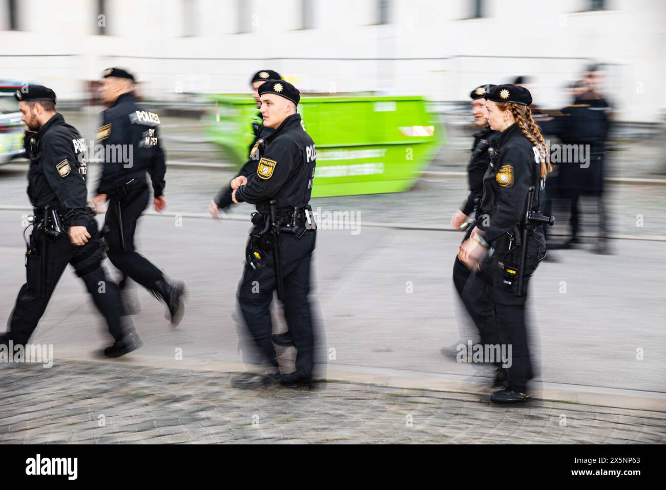 Munich, Germany. 10th May, 2024. Police. Pro-Palestine activists held a ...