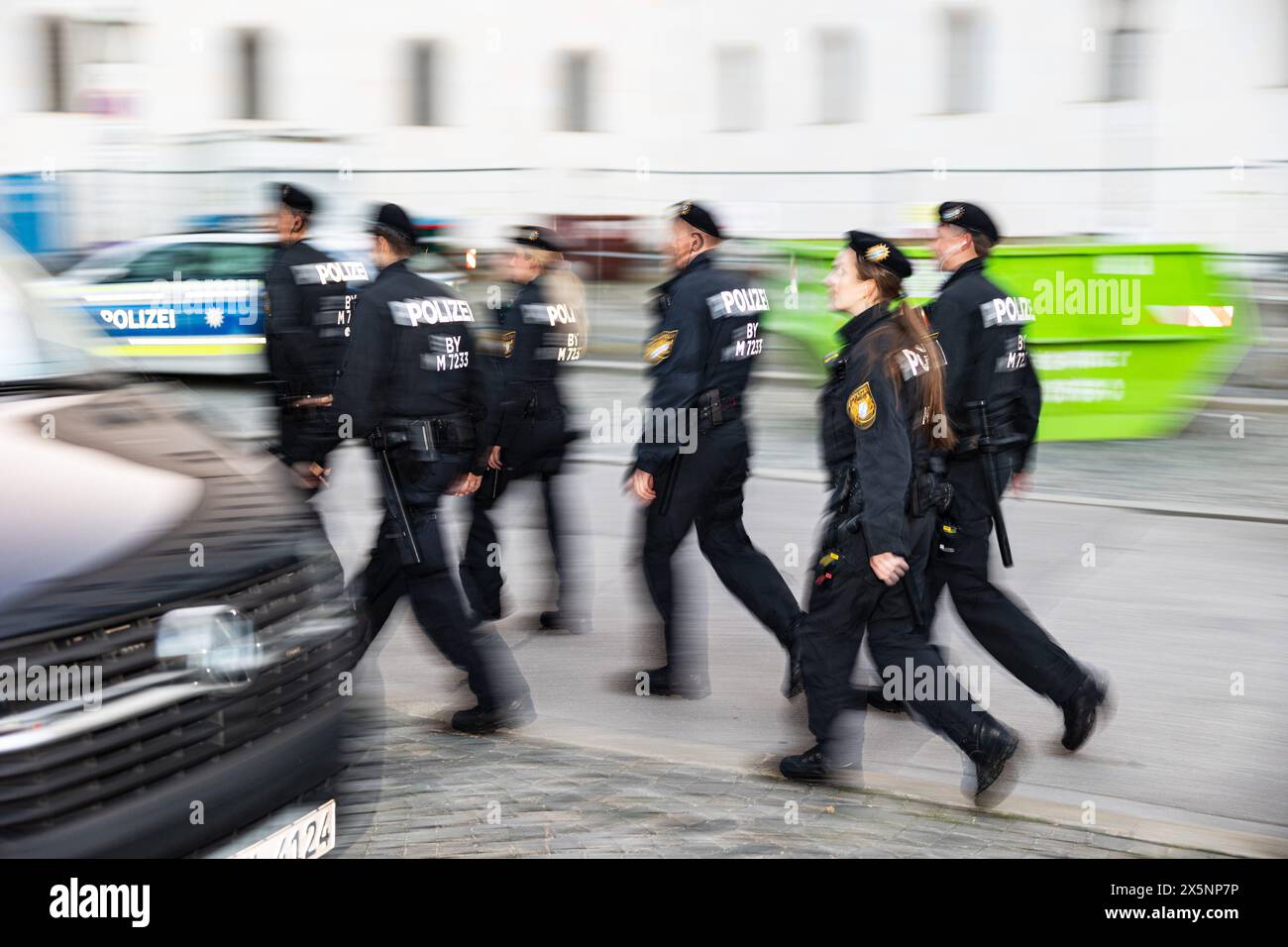 Munich, Germany. 10th May, 2024. Police. Pro-Palestine activists held a ...