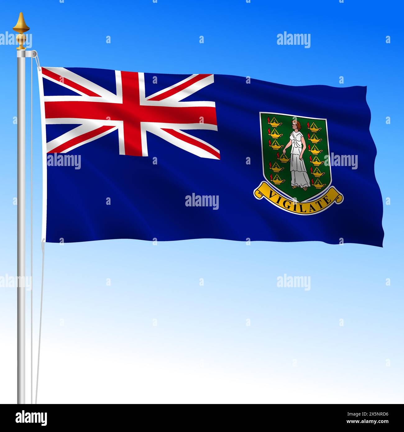 British Virgin Islands official national waving flag, american country ...