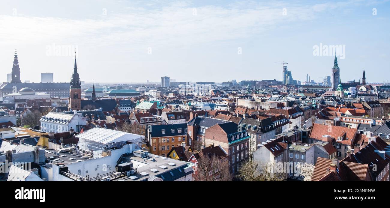 Copenhagen, Denmark - April 6, 2024: View over the city from The Round ...