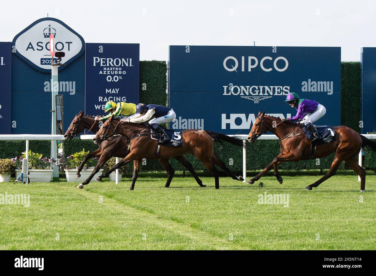 Ascot, Berkshire, UK. 10th May, 2024. Horse Baileys Khelstar ridden by ...