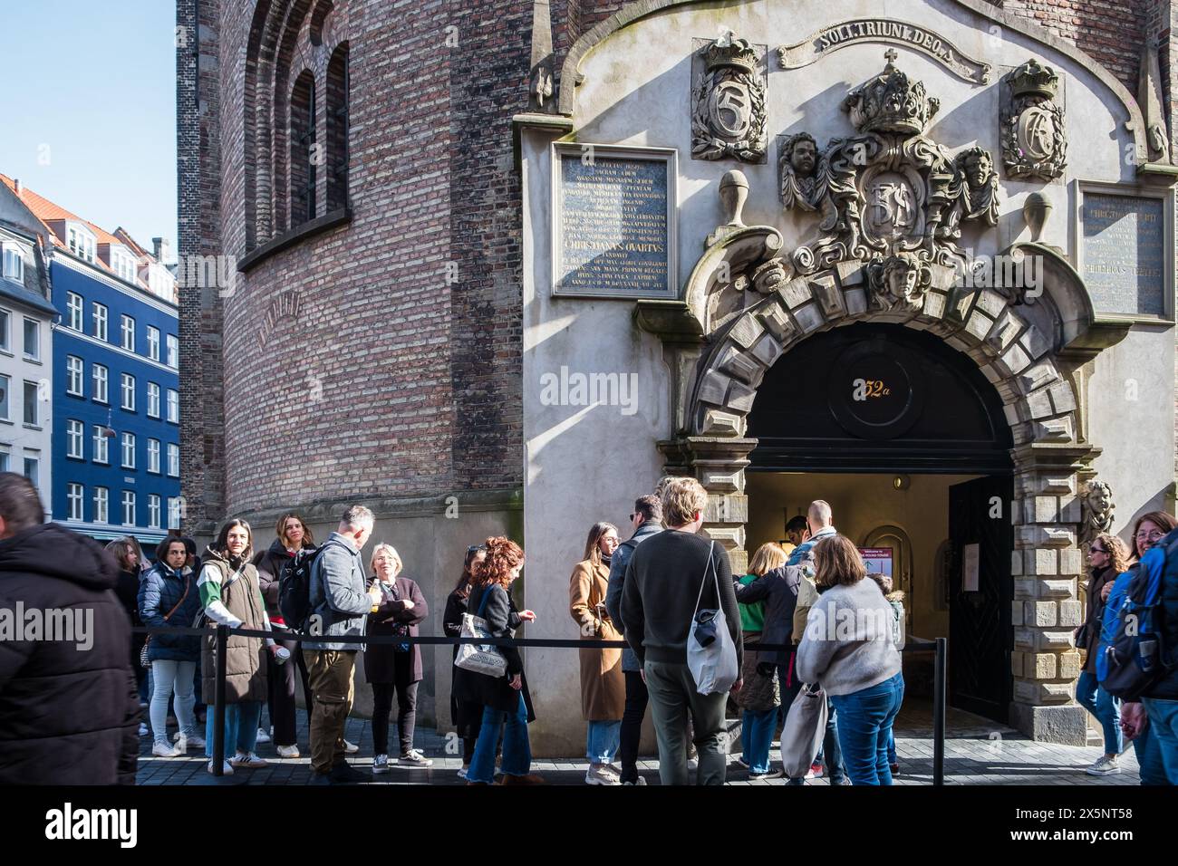 Copenhagen, Denmark - April 6, 2024: People waiting in line to enter ...