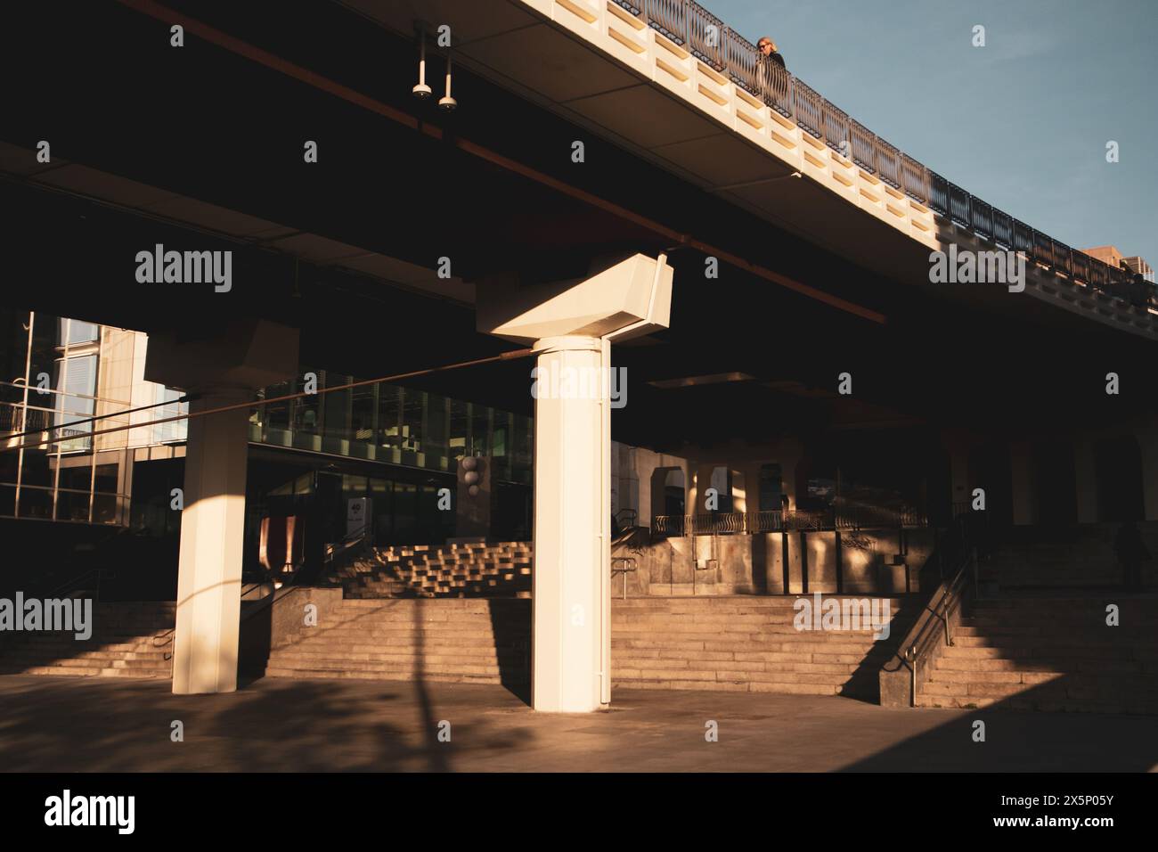 Madrid, Spain. 1 October 2023 Under a bridge Contrasting diagonal ...