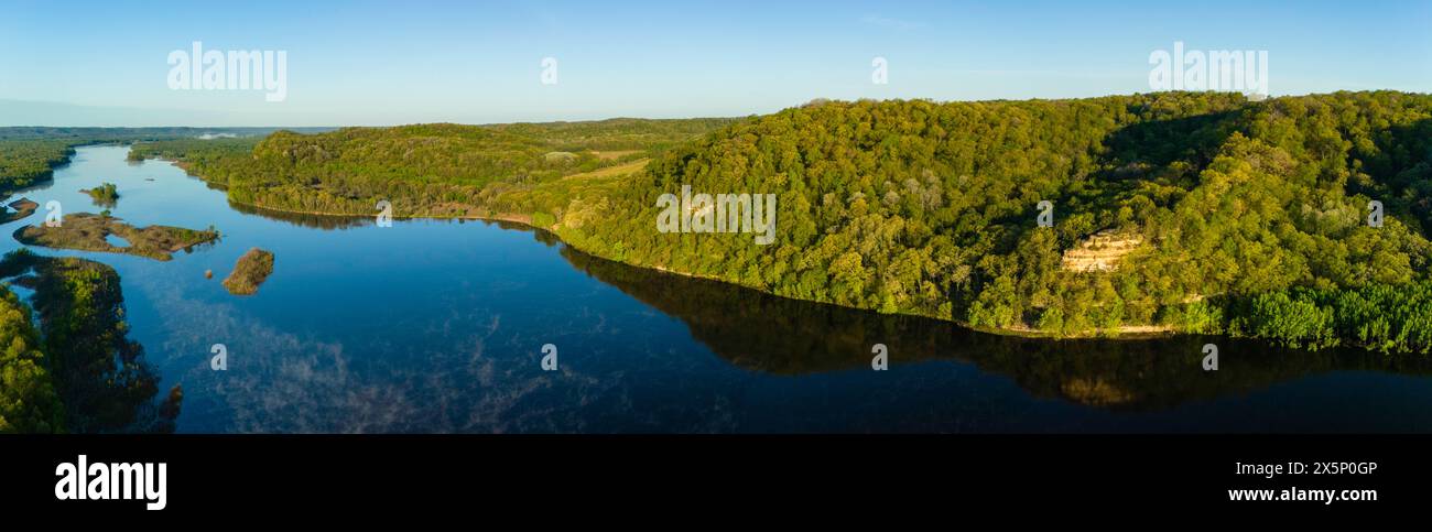 Aerial panoramic photograph of Ferry Bluff State Natural Area, north of ...