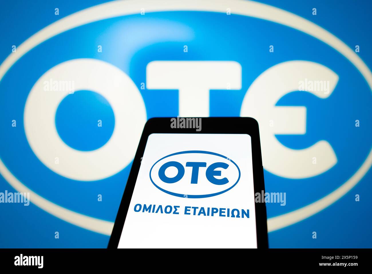May 10, 2024, Brazil. In this photo illustration, the OTE Telecom logo ...