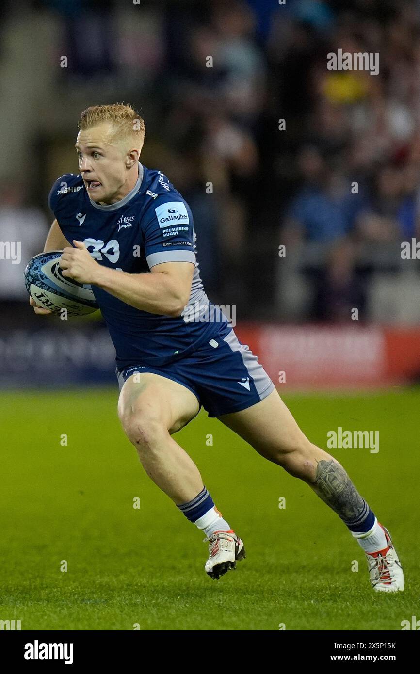 Sale Sharks Aaron Reed makes a break during the Gallagher Premiership ...