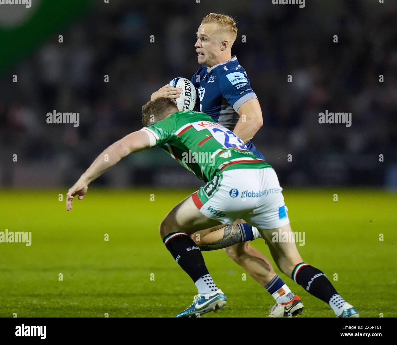 Sale Sharks Aaron Reed makes a break during the Gallagher Premiership ...