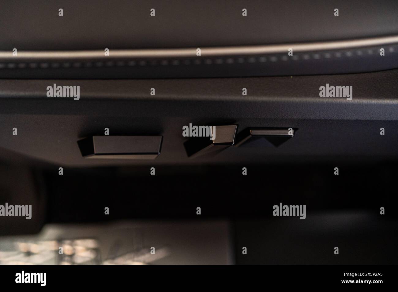Close-up View of Seat Adjustment Buttons in Tesla Cybertruck Stock ...