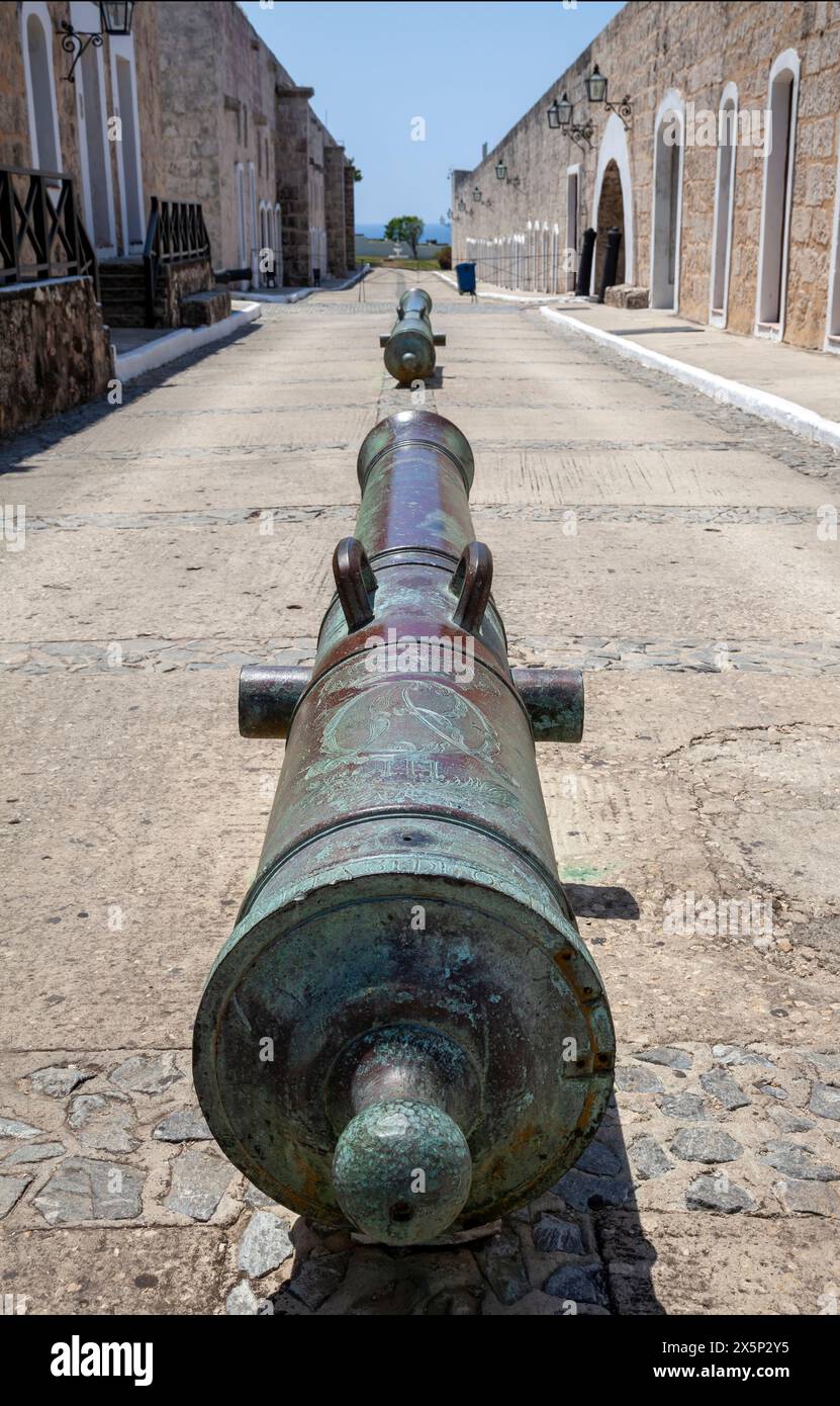 Spanish colonial period bronze cannons at Morro Castle, Cuba Stock ...