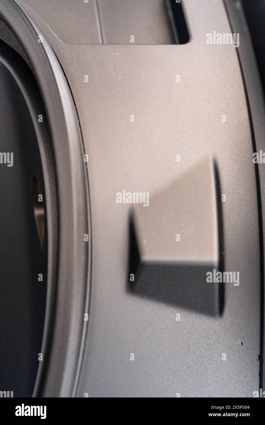 Engraved Logo Detail Inside the Open Frunk of a Tesla Cybertruck Stock ...