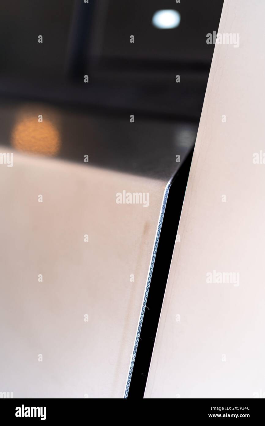 Abstract View of Tesla Cybertruck Panel Seam Stock Photo - Alamy