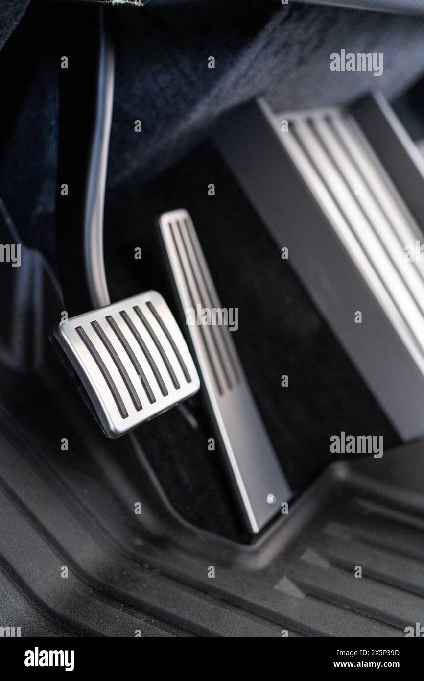 Close-up View of Pedals and Floor in Tesla Cybertruck Stock Photo - Alamy