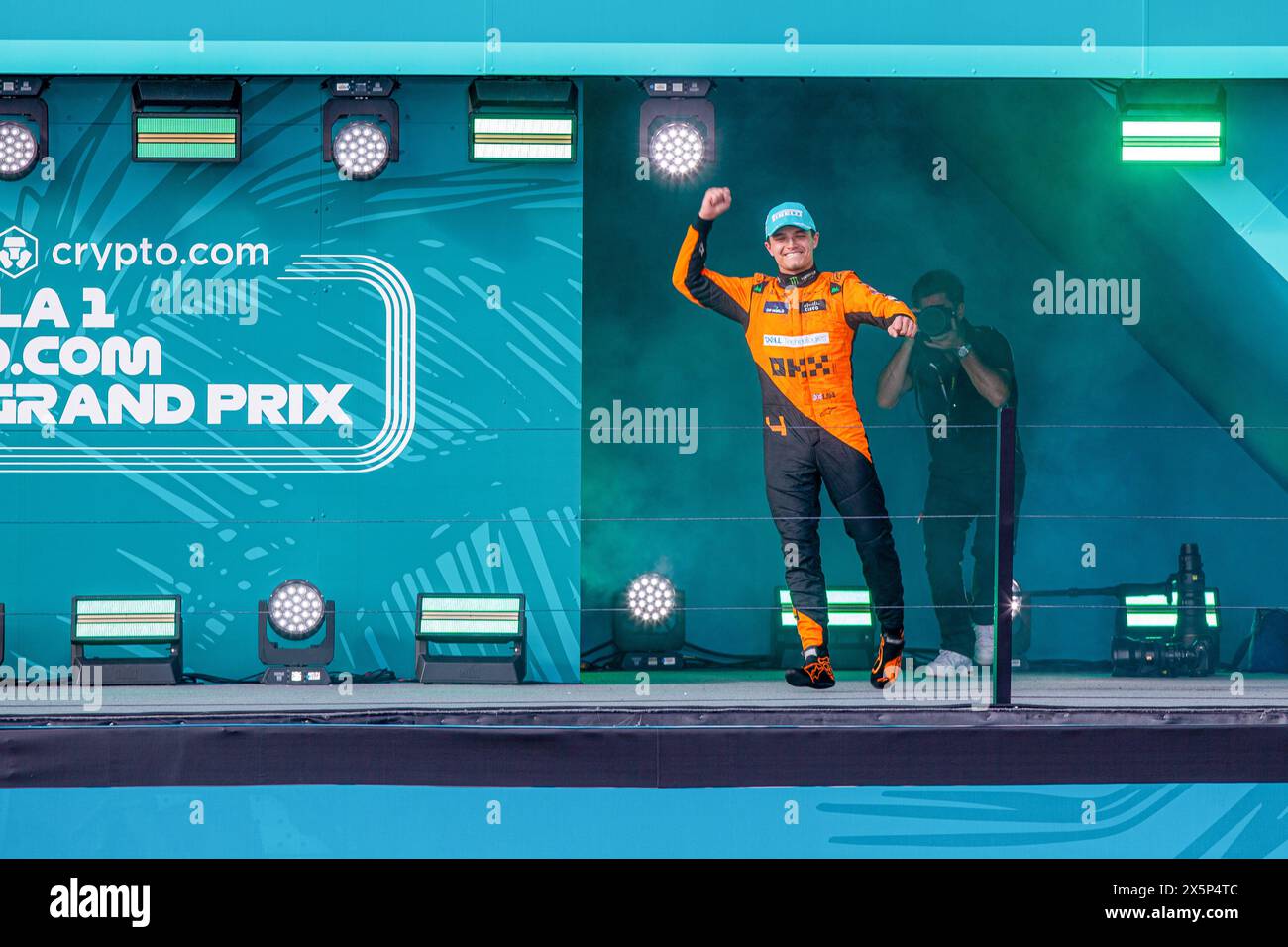 Podio Lando Norris (GBR) McLaren MCL38 - Mercedes Max Verstappen (NED ...