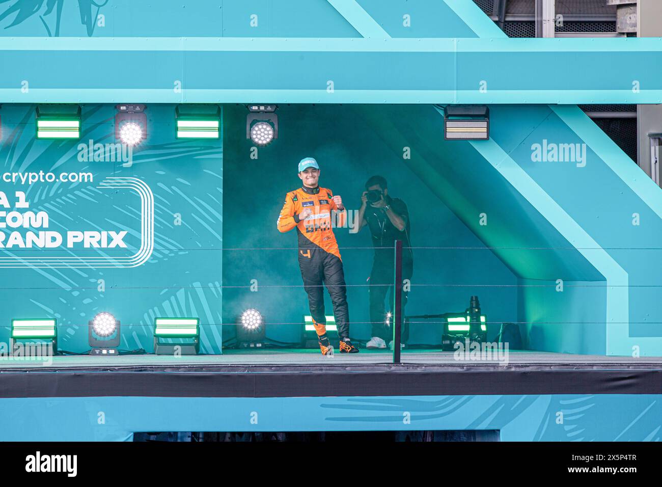 Podio Lando Norris (GBR) McLaren MCL38 - Mercedes Max Verstappen (NED ...