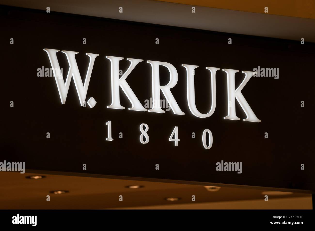 In this photo the W.Kruk logo is seen on a shop window on a high street in Warsaw, the capital ...