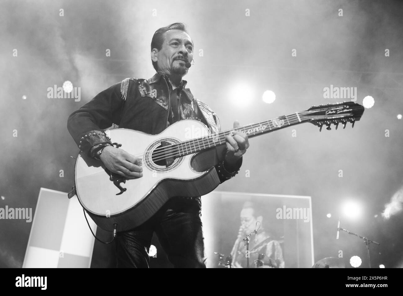 Musical group Los Tigres Del Norte perform during concert at the ...