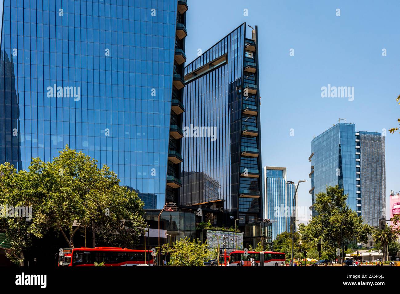 Modern Architecture Around The Costanera Center, Santiago, Chile Stock ...