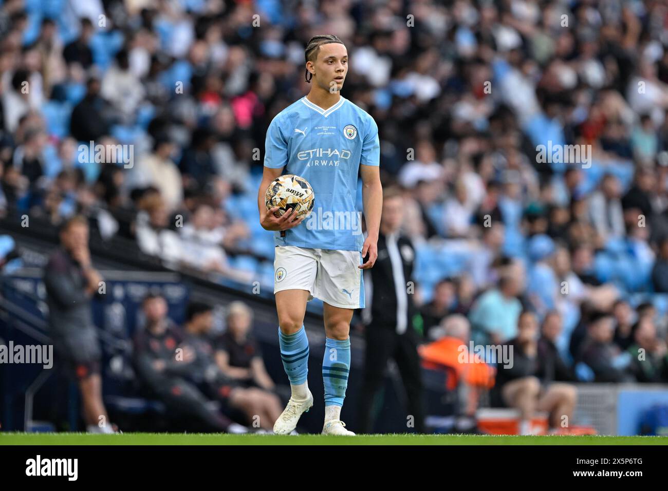 Matty Henderson-Hall of Manchester City, during the FA Youth Cup Final ...