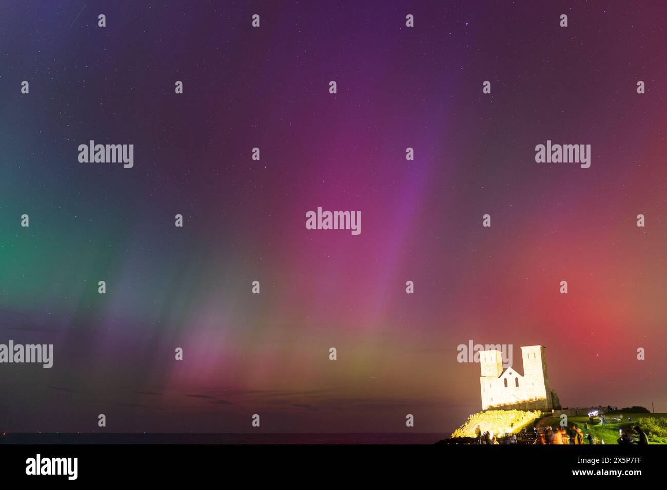 Reculver, Herne Bay, Kent, UK. 10th May 2024. The Twin Towers of the ...