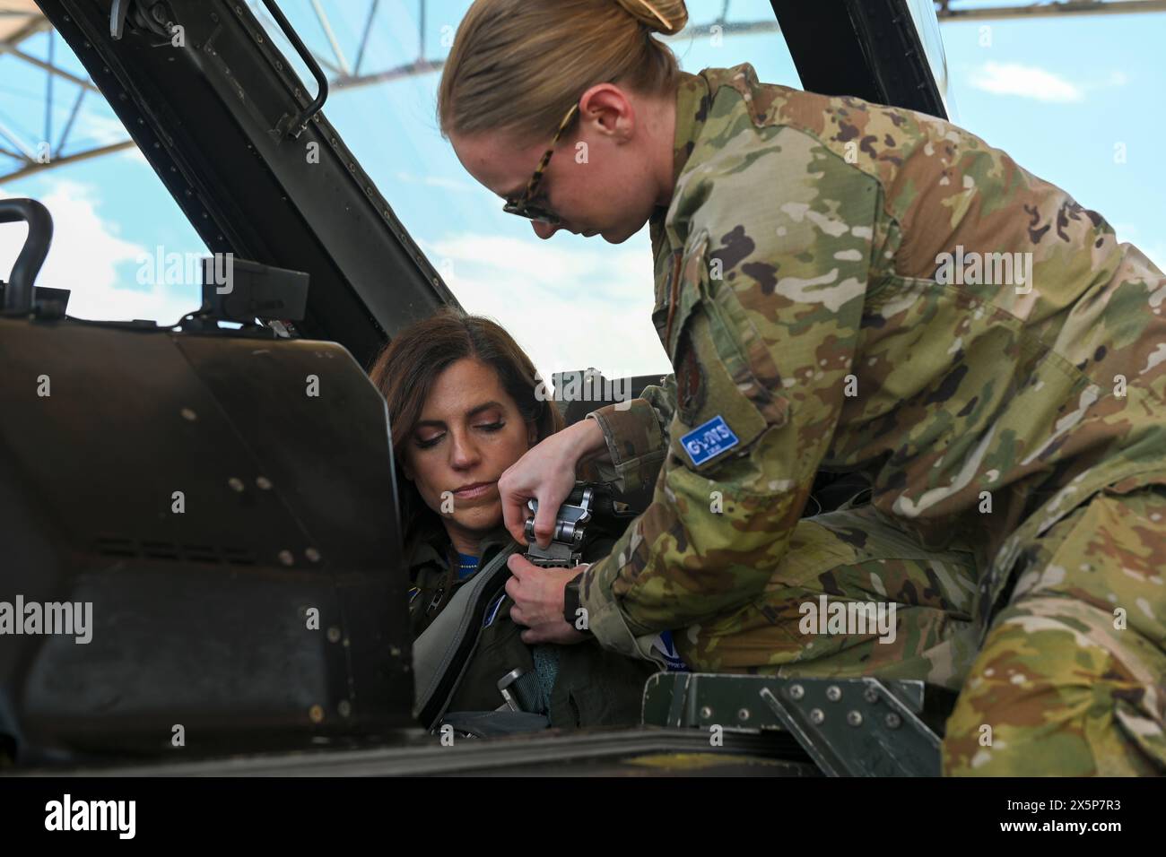 Eastover, United States. 05 May, 2024. U.S. Rep. Nancy Mace is strapped ...