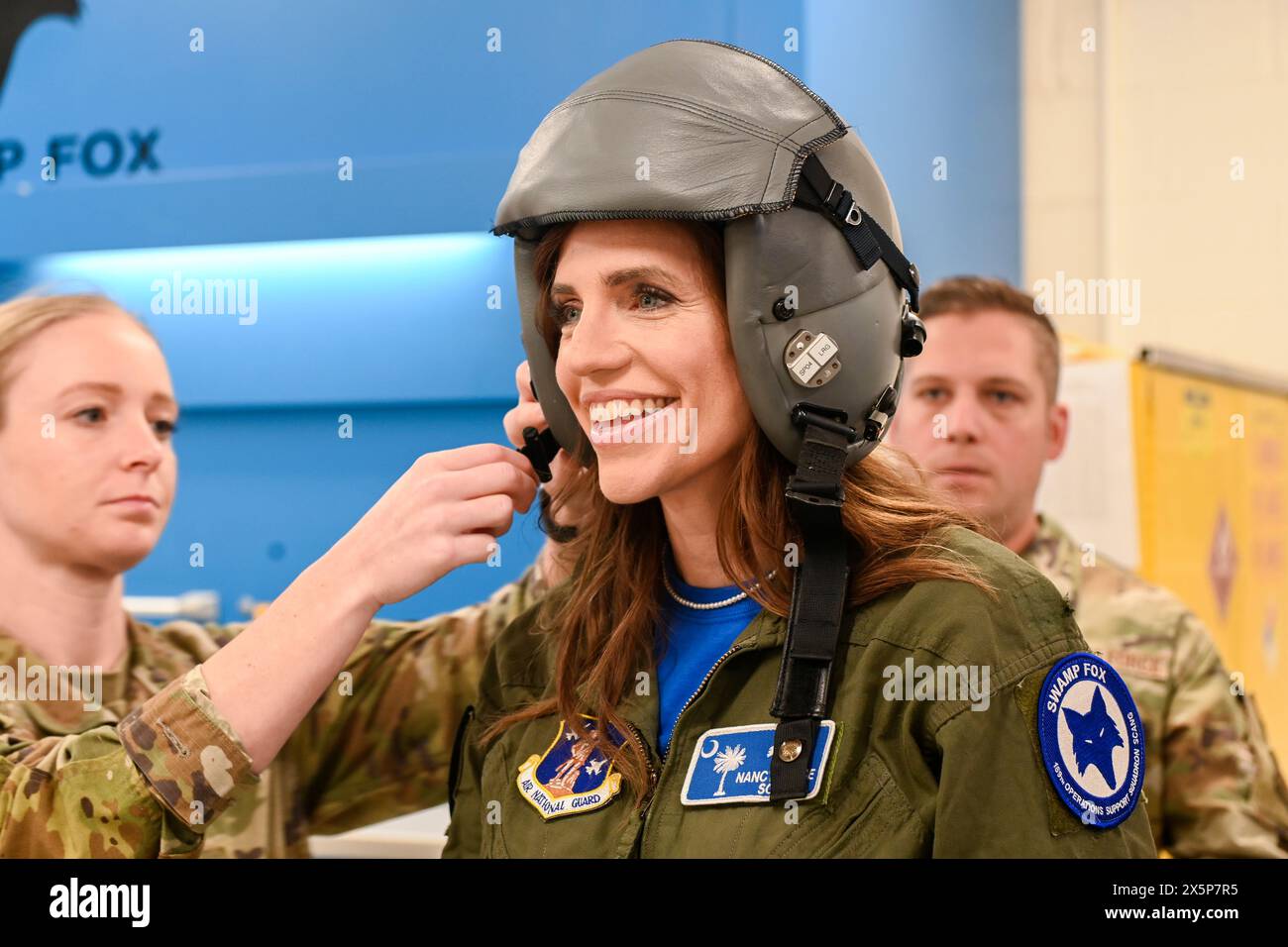 Eastover, United States. 05 May, 2024. U.S. Rep. Nancy Mace, right, has ...