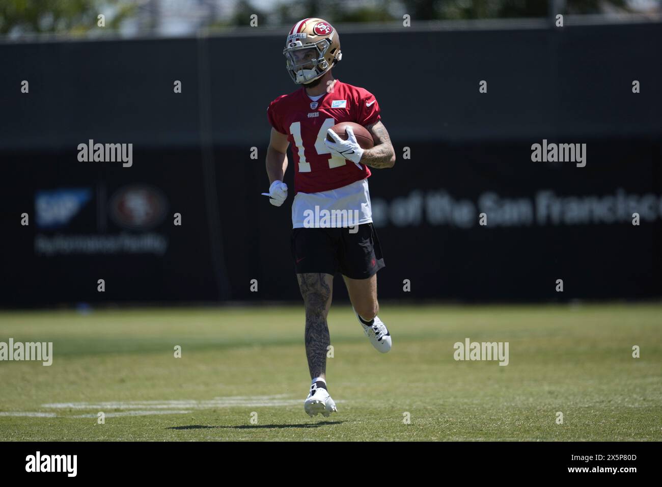 San Francisco 49ers wide receiver Ricky Pearsall takes part in the NFL ...