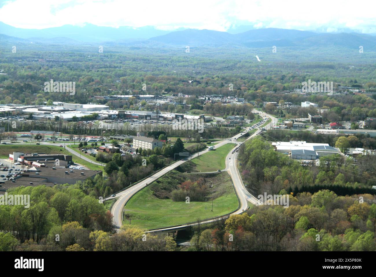 Lynchburg, VA, USA. View over the city from the LU Mountain in ...
