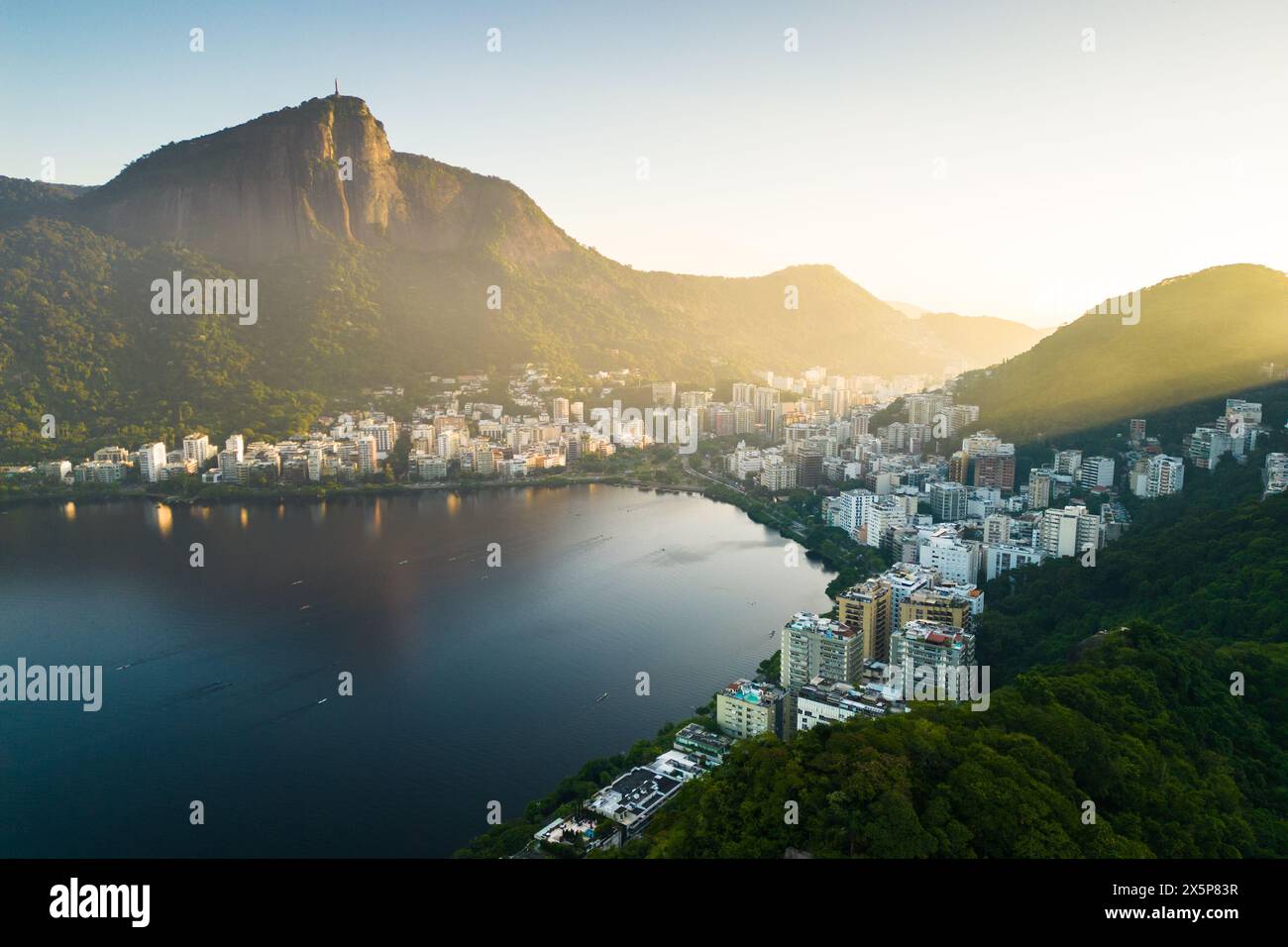 Wealthy Living Area in Rio de Janeiro with Corcovado Mountain in the ...