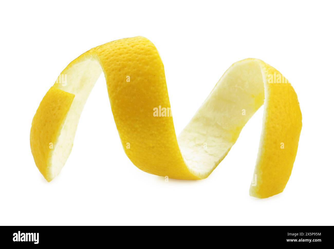 One fresh lemon peel isolated on white Stock Photo - Alamy