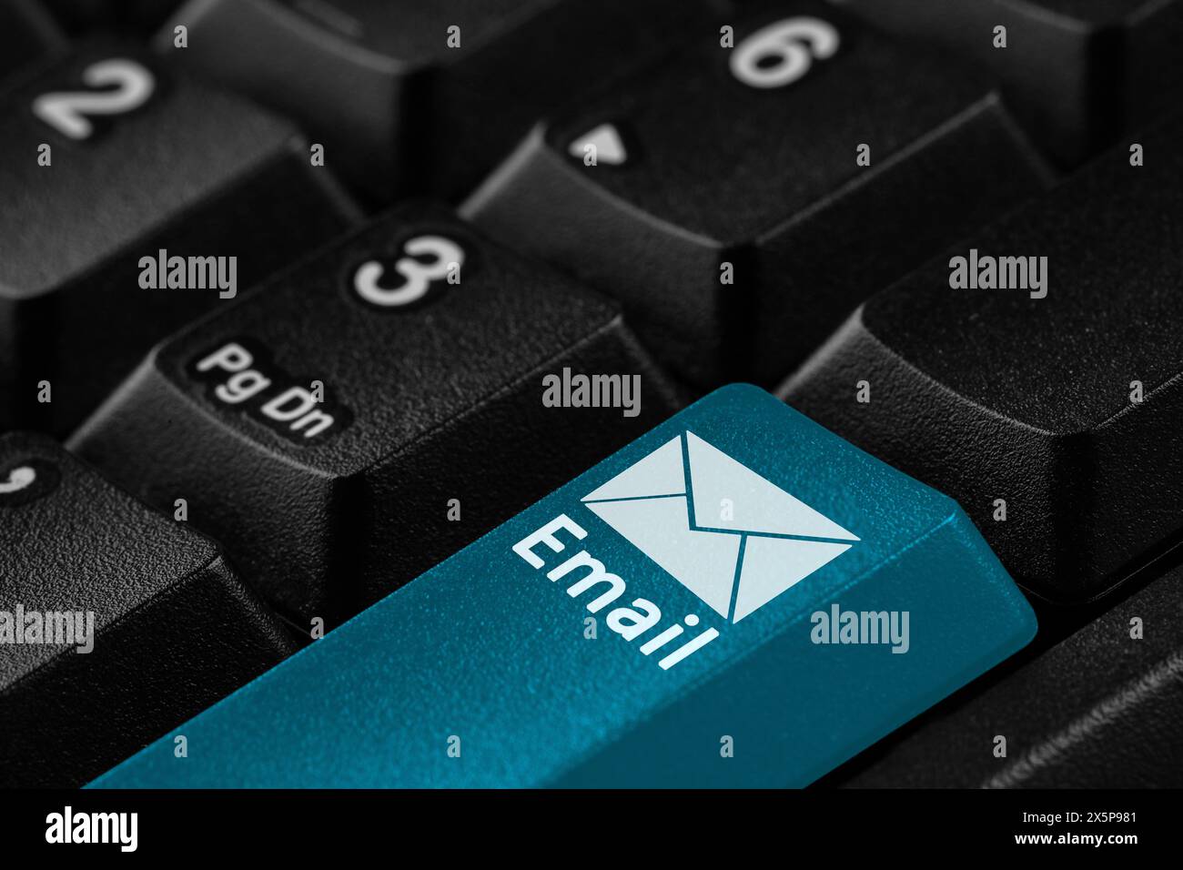 Light blue button with word Email and illustration of envelope on ...