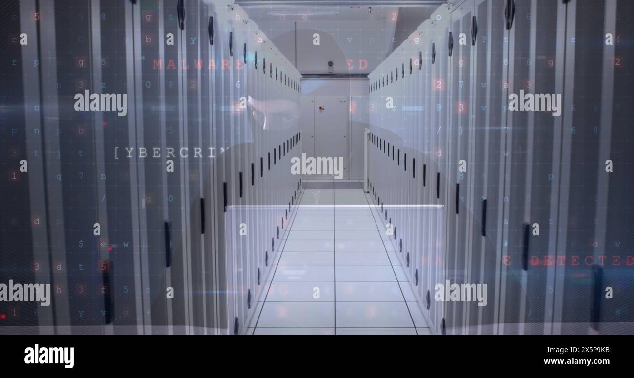 Cyber Security Data Processing Over Empty Computer Server Room Against 3807