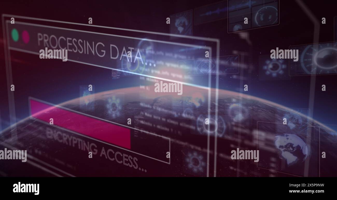 World map glitch animation over hi-res stock photography and images - Alamy