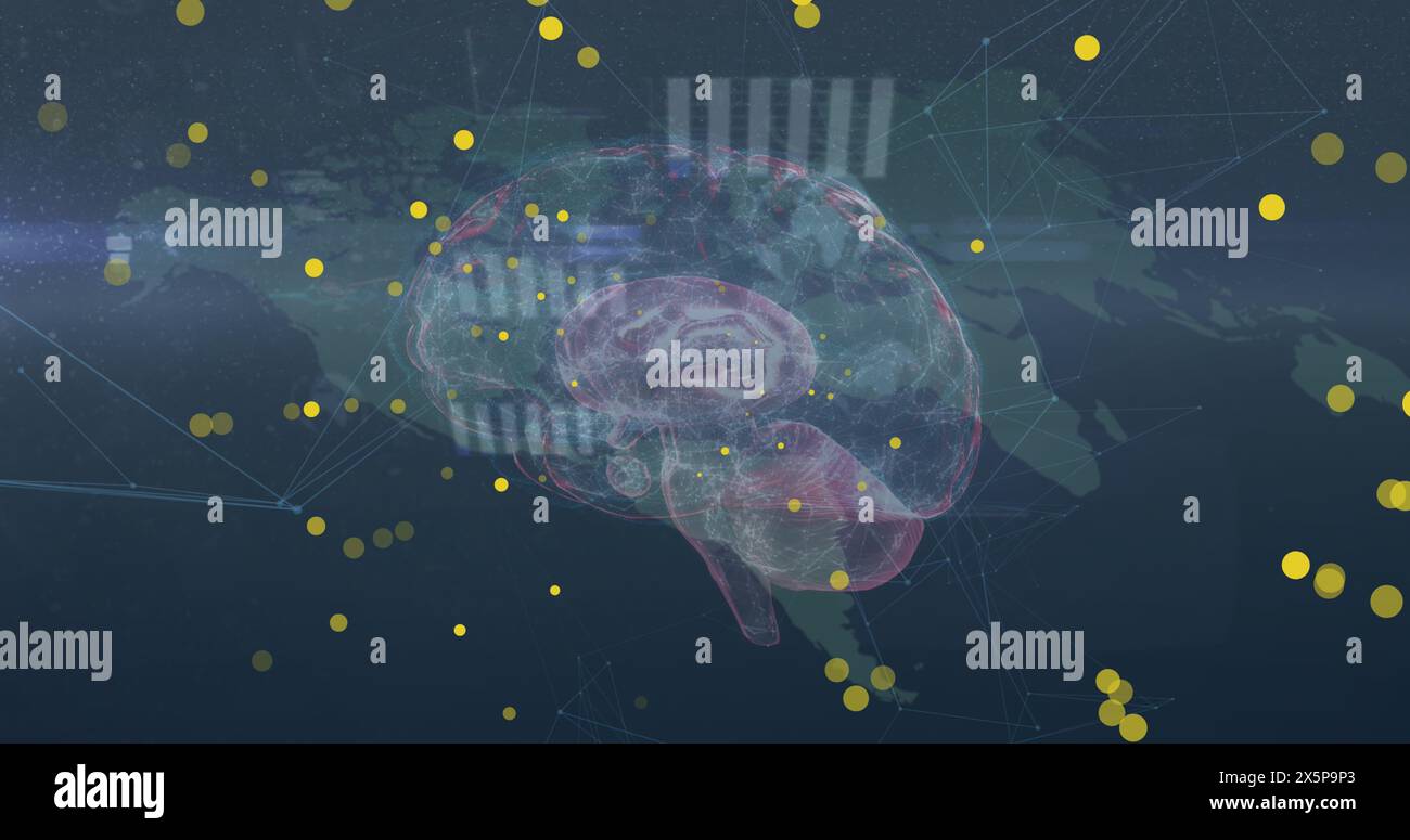 Image of graphs and diverse data processing on navy digital screen ...