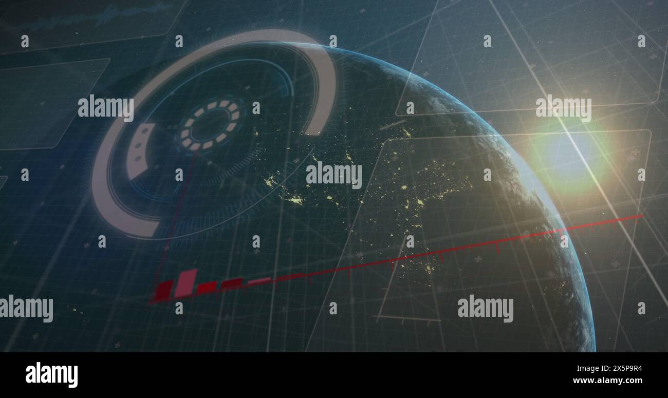 Scope scanning over world map hi-res stock photography and images - Alamy
