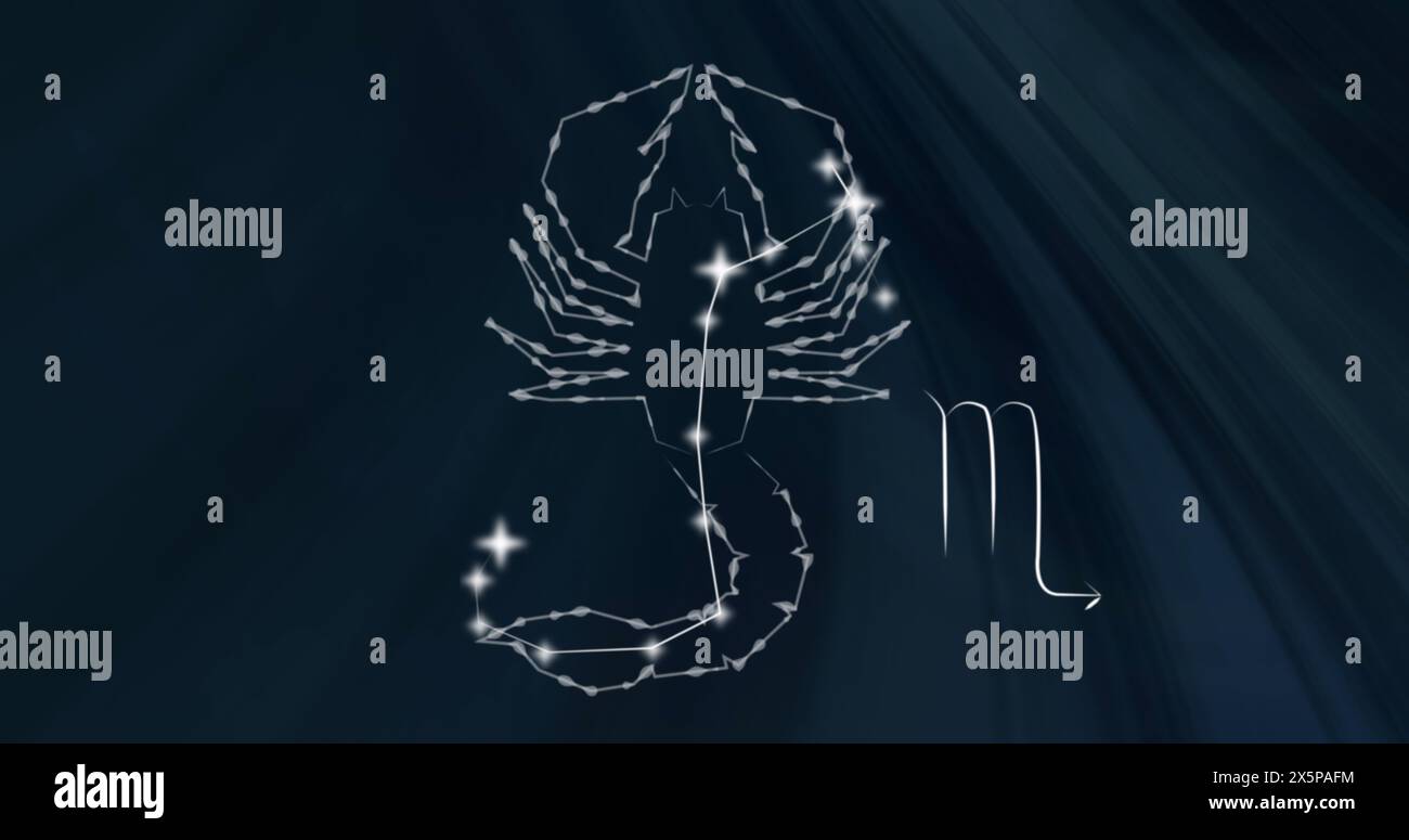 Image of scorpio star sign with glowing stars Stock Photo - Alamy
