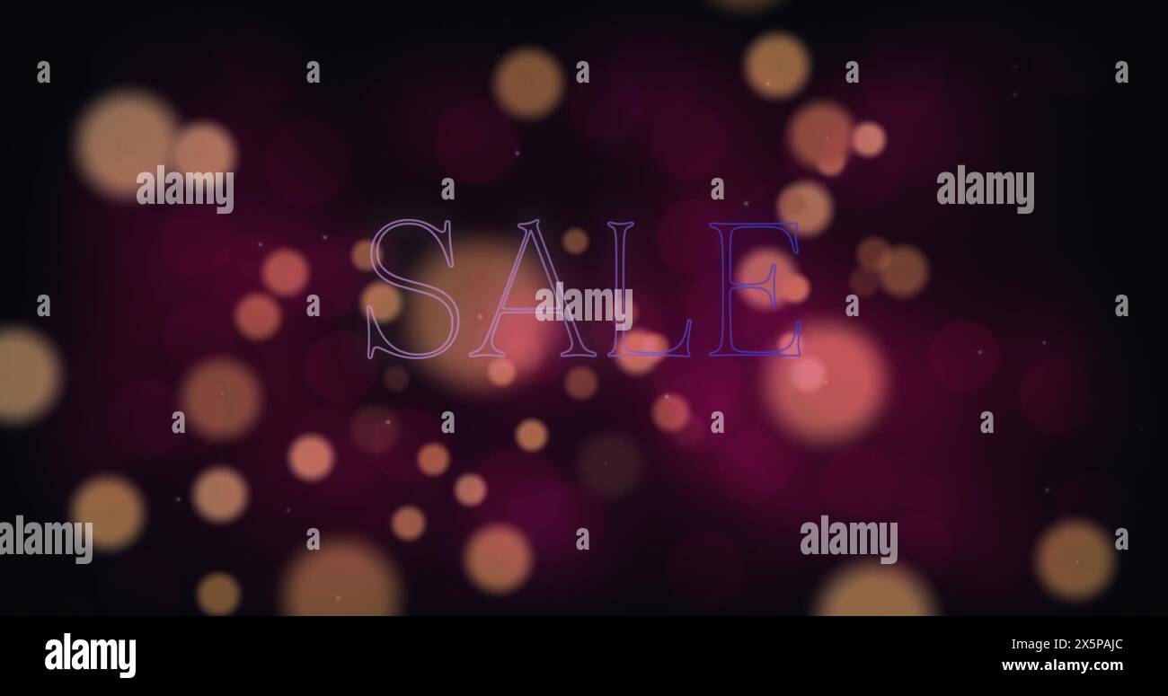 Image of sale text over lens flares against black background Stock ...