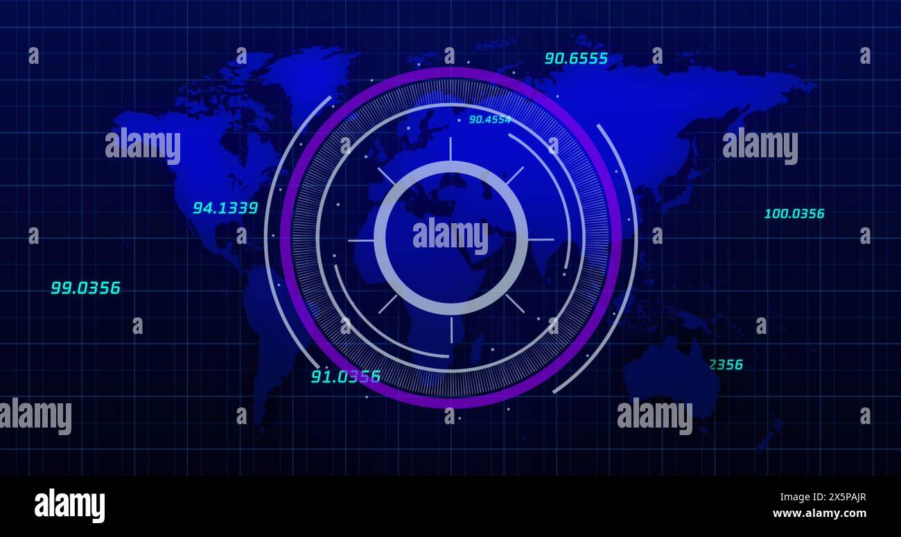 Scope scanning over world map hi-res stock photography and images - Alamy
